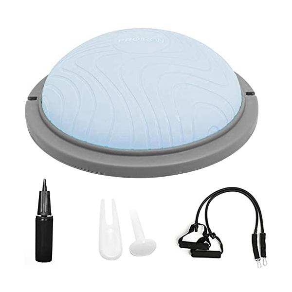 ブルー/47cm x 47cm x 15cm/PRO-YJ07-03・Color:ブルー・パッケージ個数:1・より厚い壁　耐荷重300KGバランスボードの直径：約47cm；高度：約15cm；トレニンーグバンド1ペア付き；バランスボードの重量...