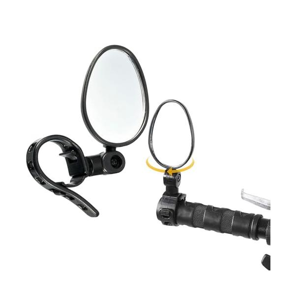 商品仕様：材質：ABS、ラバー、ガラス。鏡直径：5.3cm、長さ：7.3cm。 取り付け対応サイズ：ハンドル内径Φ15?35mm。・高品質 自転車用バックミラーは高品質のABS製で、丈夫で耐久性があります。レンズに耐久性のある樹脂ガラスを採...