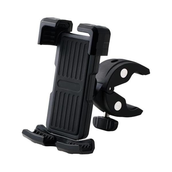 ブラック/-/BCLWS25H01BK・パッケージ個数:1・サイクリングをもっと快適に。自転車のハンドルバーに固定できる、スマホホルダーです。3カ所のホルダーフックと背面ロック機能で自転車走行時もスマートフォンが揺れにくく、落下の心配があり...