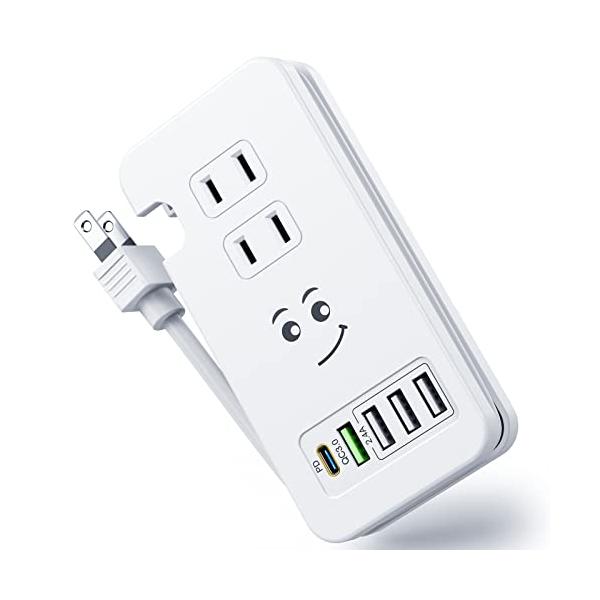 USB-Cポート＋QC3.0ポート＋3つ USB-Aポート・ホワイト白い/-/-・Style:USB-Cポート＋QC3.0ポート＋3つ USB-Aポート・ホワイト・パッケージ個数:1・8in1のコンセント・PDとQC3.0ポート付き・複数の...