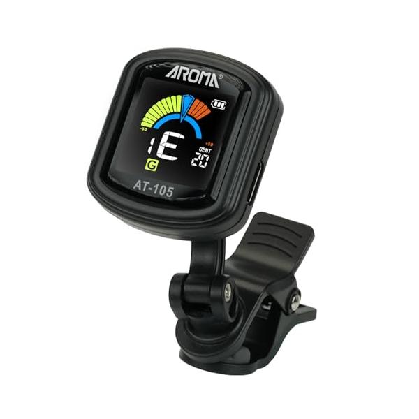 ブラック/-/AT-105・パッケージ個数:1・高精度検出による正確なチューニングAroma のクリップ式チューナーは、高感度ピエゾセンサーにより ±0.5 セントまでの精度を実現。ギター・ベース・ウクレレ・バイオリンなど幅広い楽器に対応し...