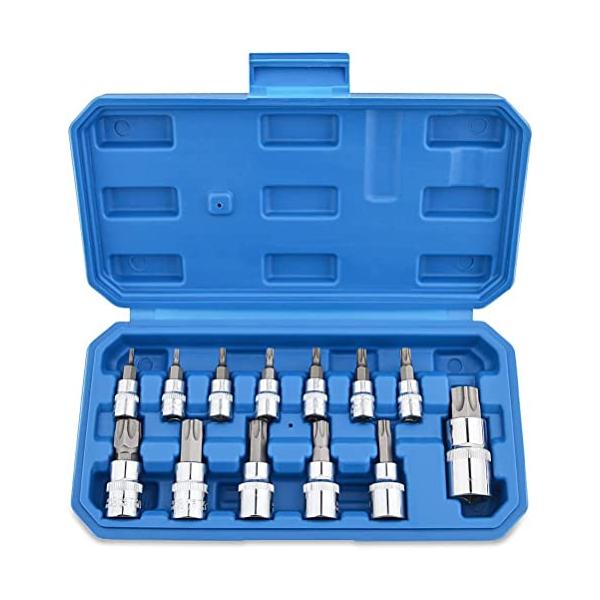 -/12PC/-・パッケージ個数:1・ソケット材質：クロームバナジウム鋼、ビット材質：S2・軸径6.35mm：T8、 T10、 T15、 T20、 T25、T27、 T30。軸径 9.5mm：T40、 T45、 T50、 T55 、T60 ...