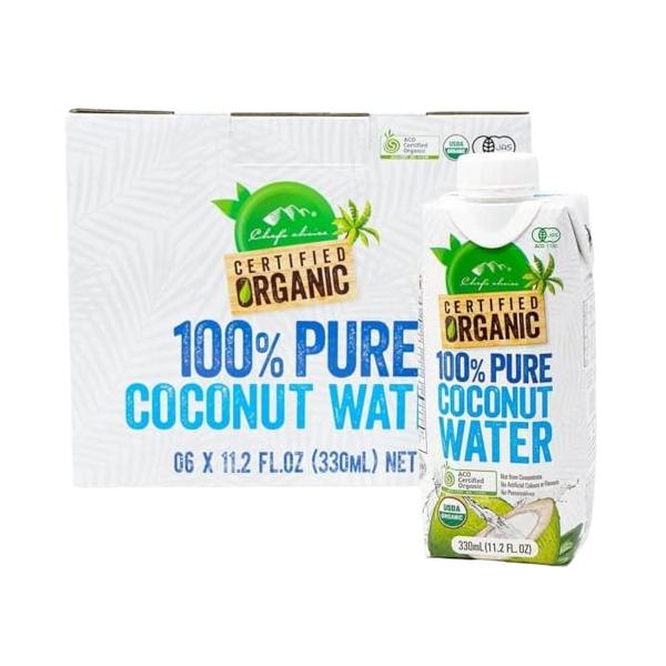 無色/6本1箱/9339337303234・Size:6本1箱・オーストラリアブランド シェフズチョイス 330ml 6本入り・原材料：有機ココナッツウォーター100%・販売国オーガニック認証を取得・HACCP認証 kosher Vegan...