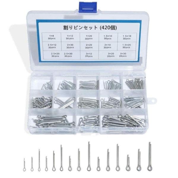 -/15サイズ420個セット/-・?優れた材質高品質の304ステンレス鋼素材製造、防錆性、耐食性と耐圧性が優れて、巧緻な外観と長寿命を持ってあリます。・?セット内容M1*8mm(30個)、M1*12mm(30個)、M1*20mm(30個)、...