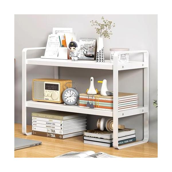 ホワイト/50cm*20cm*36cm/hqa80510A2・Color:ホワイトSize:50cm*20cm*36cm・1.デスク 棚 卓上仕様と材質：卓上 棚 小さい長さ40×幅20×高さ36cm、スリムなデスクトップ収納ラック、小さな...