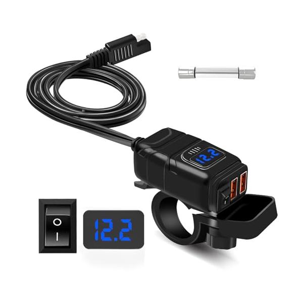 ブルー/free/ST-5412・Color:ブルー・?超高のコストパフォーマンス1）小さいの本体、同時に2USB急速充電ポートを搭載2）青いLED電圧計、バッテリーの状態がひと目でわかる。3）独立した電源スイッチで便利。4）JIS防水規格...