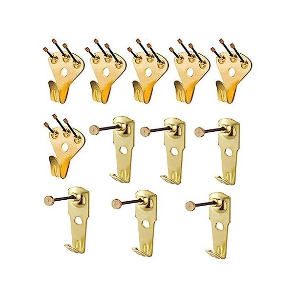 カジュアルゴールド/-/-・高品質の素材高品質が良鉄採用し、メッキされており、耐腐食性、耐久性に優れています。・超強荷重能力12個 絵画フック（大きなフック 6個 、大きな釘 18个個；最大耐荷重34kg；小さなフック 6個、小さな釘 6個...
