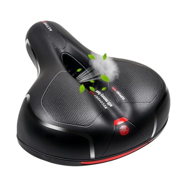 ブラック/-/YMJ0084・優れたクッション性ふっくら肉厚な高弾性・低反発素材で、自転車サドルはクッション性が優れ、お尻への衝撃と圧力を最大限に軽減させます。悪路の振動や疲労を軽減させる「デュアル衝撃吸収構造」なので、マウンテンバイクなど...