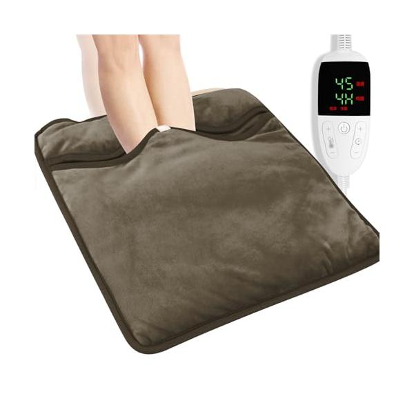 チョコレートブラウン/-/-・Color:チョコレートブラウン・???? 2025新登場！8段階温度調節・6段階タイマー設定BILIWALの足温器をは過熱保護機能付きの新型炭素繊維発熱芯を採用しており、8段階の温度調節と6段階タイマー調節機...