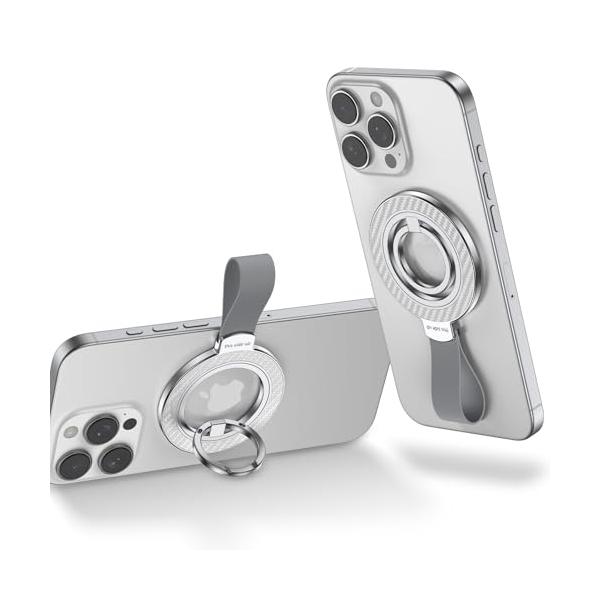 シルバー/-/-・Color:シルバー・??両面マグネット片面磁石と比べて、両面マグネットなので、冷蔵庫、ジムのマシン、マグネット車載ホルダー等にピタッとくっ付けられる。そして、YouTuberは、スマホスタンドを持ってない時、金属の柱を見...