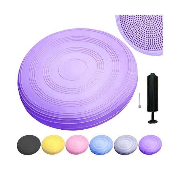 パープル1個/-/-・Color:パープル1個・多機能バランスディスク： 本製品は、姿勢改善・バランストレーニング・筋力強化・体幹トレーニングなど幅広い運動に対応。耐荷重150kgの頑丈な設計で、長く安心してご使用いただけます。サイズは直径...