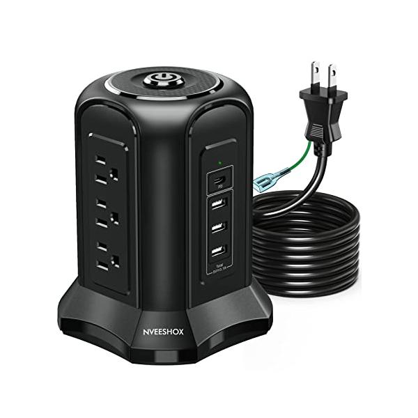 ブラック/5M/TP-VB4U9J・Size:5MColor:ブラック・USBポート付きコンセントこの電源タップは一台で13個口に給電なUSB付きコンセントです。コンセント9個口とUSB-A充電端子3個口、USB-Ｃ充電端子1個口、合計13...