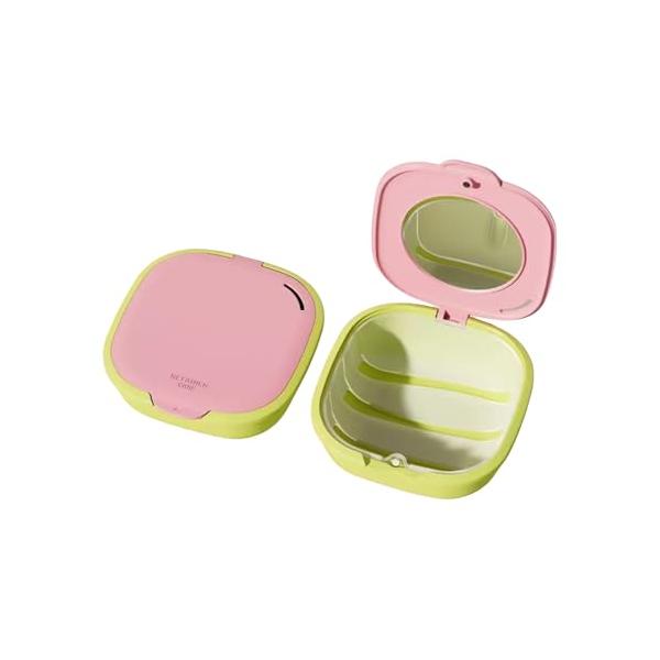 ピンクｘグーリン/-/-・Color:ピンクｘグーリン・?保管、洗浄と水切りがこれ一つでマウスピースケース は水切りカゴで乾燥させる事ができます。かわいいデザインで男女問わず使いやすい。・?鏡付きで便利外出先などでマウスピースの取外し時にも...