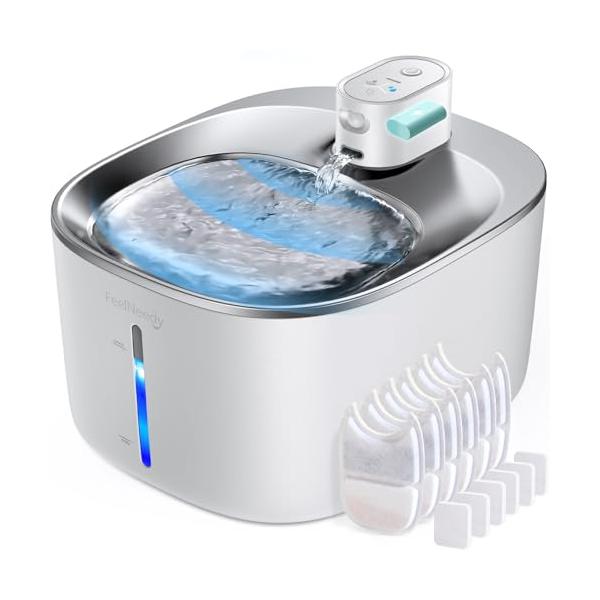 ホワイト-ABS給水器/4L/YPD-C004・Color:ホワイト-ABS給水器Size:4L・コードレスポンプ&amp;スマート3つ給水モード：FEELNEEDYペット給水器はコードレスポンプを採用、子猫や子犬がワイヤーを噛む心配がなく...