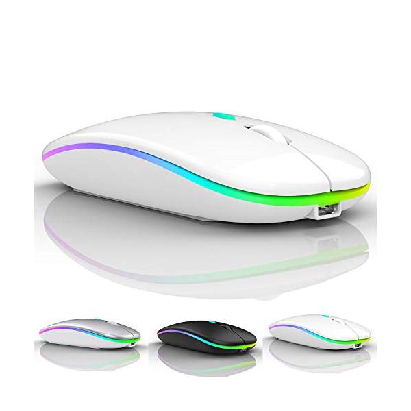 モダンホワイト/-/-・Color:ホワイト・2020年最新アップグレードLEDデザインLEDライト付きのアップグレードバージョンのマウスは、退屈なオフィスライフをより楽しくします。 マウスの下部にスイッチが付いており、ライトを自由に切り替...