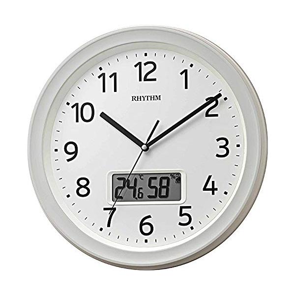 掛け時計ホワイト/Φ32.5x5cm/8FYA02SR03・Color:ホワイト・パッケージ個数:1・サイズ:Φ32.5×5cm・使用電源:アルカリ単3形×2本(別売)・秒針:連続秒針・ムーブメント:電波時計・温度計:(-9.9~50℃)