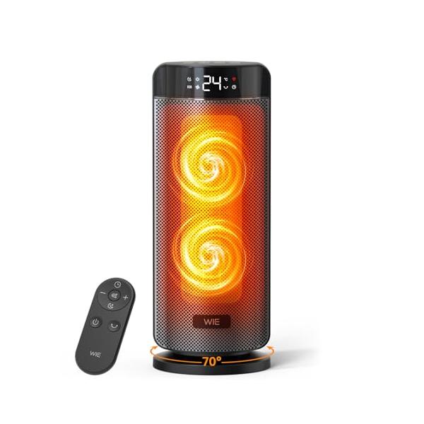 ブラック/-/WH16JP-H001-V2・Color:ブラック・??2S速暖・PTCセラミックヒーター・3モード切替・70°首振り電源を入れて2秒で速暖。H1（800W）/H2（1100W）/送風（10W）の3段階切替で、足元から部屋全体...