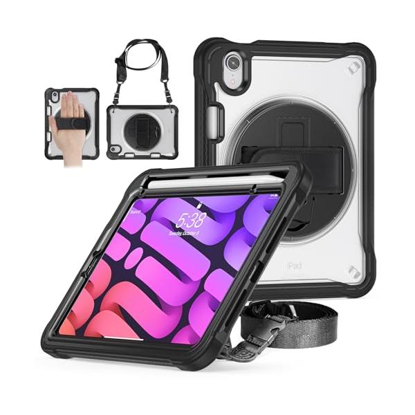 ブラック/iPad mini6/mini7 8.3インチ/-・Size:iPad mini6/mini7 8.3インチColor:ブラック・対応機種: 2021年発売iPad mini6(第6世代）8.3インチ（モデル番号A2567、A25...