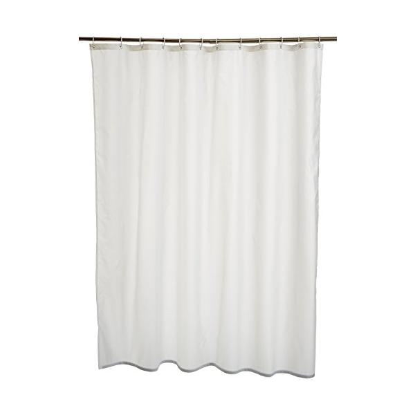 モダンホワイト/丈183 cm x 幅183 cm (1枚組)/polyester shower curtain uni color 72x72・Color:ホワイト・パッケージ個数:1・撥水加工された生地のホワイトのライナー付きシャワーカ...
