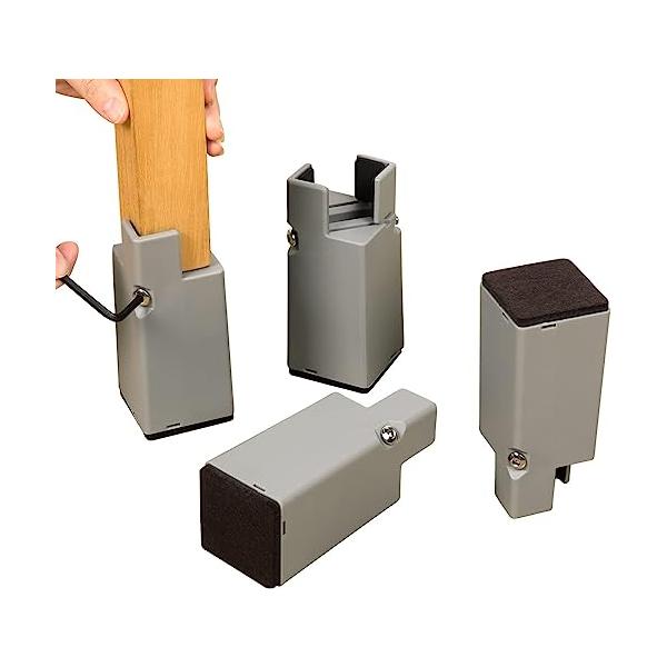 グレー/高さ10cm/-・Color:グレー・製品仕様パッケージ内容：4個セット（高さ10cm）。適用サイズ：脚サイズ2.8~6cm調節。色：ブラック。・傷防止・騒音防止底部にはフェルト素材が採用されており、継ぎ脚が滑らず、床に傷もつきにく...