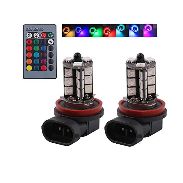 RGB/H8/H11/H16/H8 H11 H16（国産車）・パッケージ個数:1・口金タイプH8 H11 H16(国産車)（※形状と必ず取り付けスペースのサイズを確認下さい。）・発光パターンRGB（レッド・ブルー・グリーン・ホワイト・イエロ...