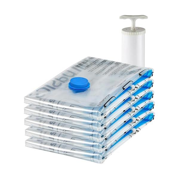 中5個パッククリア/中/DC-CBM5・Style:中5個パック・パッケージ個数:1・旅行や衣替えに役立つ圧縮袋セット(中5個入り)。 服や布製品を湿気、汚れ、昆虫類、カビ、臭いなどから保護・付属のハンドポンプで掃除機なしで使用。一般的な掃...