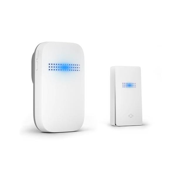 38曲4段階音量調節と光でお知らせこのワイヤレスチャイムの送信機を押すと、受信機が音を立てながら両方のライトが点滅してお知らせします。 この玄関チャイムは38種類の音色の曲と0-100DBの4段音量を選ぶことができます。自分の好みや使う場所...