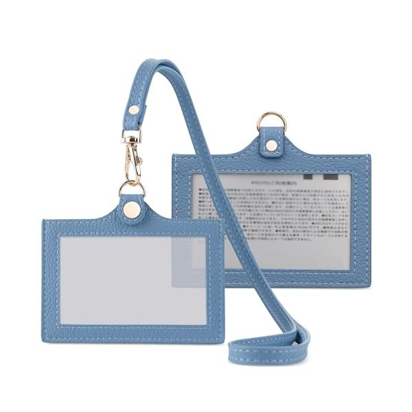 ウォーターブルー/-/-・Color:ウォーターブルー・ネーム ホルダー:ソフトな手触りのIDカードホルダーです。手触りが柔らかくて、傷がつきにくいから耐久性に優れています。シンプルながらもビジネスシーンで大活躍する横型IDホルダー・社員証...