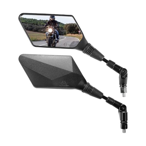 角型(KM6256)ブラック/180*80mm/-・Style:角型(KM6256)・多角度調整鏡面は360°調整でき、ステー部分は180°調整できるバイクミラーです。工具なしで直接調整でき、走行中の障害物を素早く避けられ、快適な視野を自由...