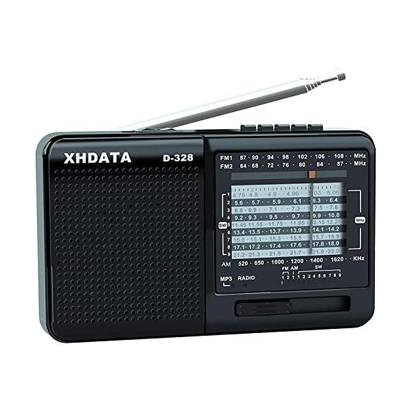 ブラック/12*3*7.5センチ/D-328・Color:ブラック・「FM、AM、SW高感度受信」-XHDATA D-328はワイドFMやAM、SWが受信でき、全世界のバンドが聞ける。旧式のラジオと比べて、D-328はDSPが搭載され、ポー...