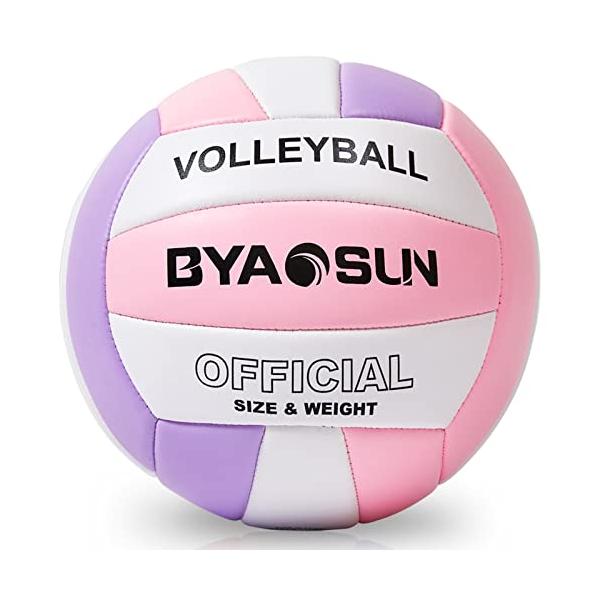 ピンクパープル/-/-・Color:ピンクパープル・5号バレーボール・製品仕様5号バレーボール、直径：約20.8CM、材質：PU革。用途：スキルトレーニング、レクレーション、バレー練習用、ビーチなど。※バレーボールは空気抜きの状態で配送いた...