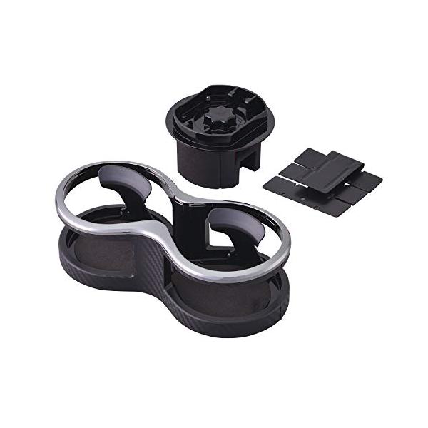 ブラック×シルバー/1個 (x 1)/W920・Color:ブラック×シルバー・パッケージ個数:1・商品名・品番 ツインカップホルダー2WAY W920・カラーメタルブラック カーボン柄・素材:カーボン