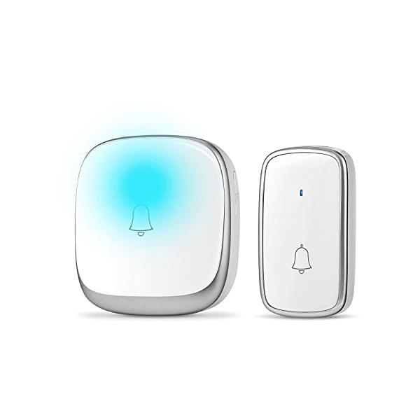 1T1ホワイト/1送信機+1受信機/B116・Size:1送信機+1受信機Color:ホワイト・パッケージ個数:1・７色の光と＆4段階音量調整玄関チャイムの発信機を押せば、呼出し音が鳴ると同時に、7色のLEDランプが点滅してお知らせします。...