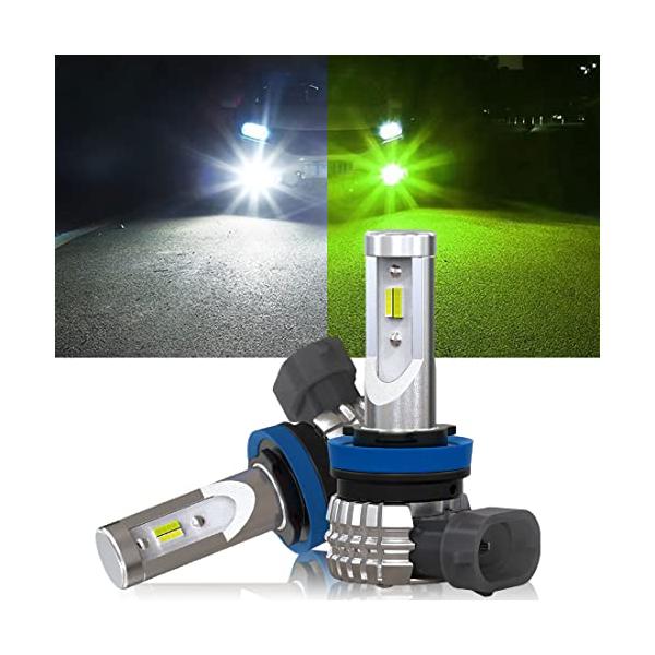 ホワイト/ライムグリーン/H8/H11/H16/-・Size:H8/H11/H16Color:ホワイト/ライムグリーン・視認性抜群2色切替＆メモリ機能搭載スイッチのON/OFFを繰り返すとホワイトとライムグリーンが自由に切替えできるため、刻...