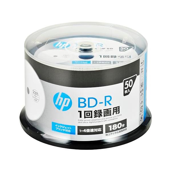 50枚スピンドルホワイト/BD-R(4倍速)/VBR130YP50SH1・Size:BD-R(4倍速)Style:50枚スピンドル・パッケージ個数:1・50枚パック・録画時間:地デジ 180分 / BSデジタル130分 / BS/CS 4K...
