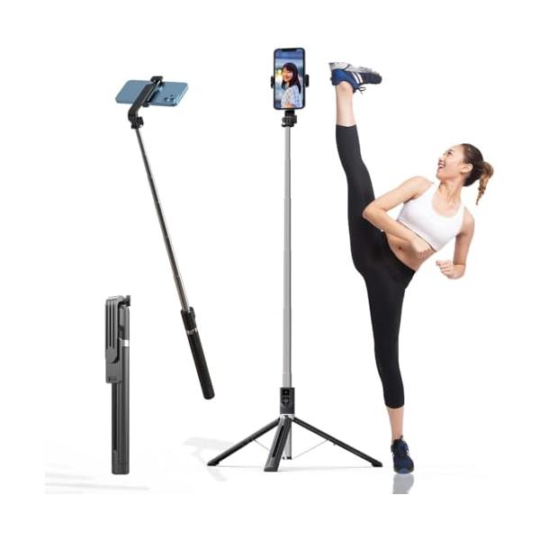 ブラック/-/-・Color:ブラック・パッケージ個数:1・??185CM長さ抜群 三脚一脚兼用自撮り棒 優れた安定性??7段階の伸縮収納方式を採用し、最大180cmに伸び、スマホを装着すれば最大185cmの撮影高さに対応。収納時はわずか3...