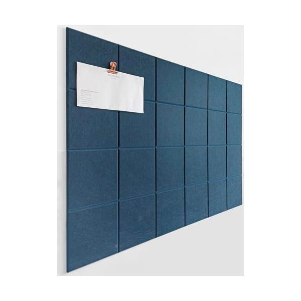 プルシアンブルー/4-Square Tiles/-・Size:田子格Color:プルシアンブルー・コルクボードDIY - セットには、厚さ9mm、最大拡張サイズ90x60cmの30x30cmのフェルトボード6枚が含まれています。オフィス、ホ...
