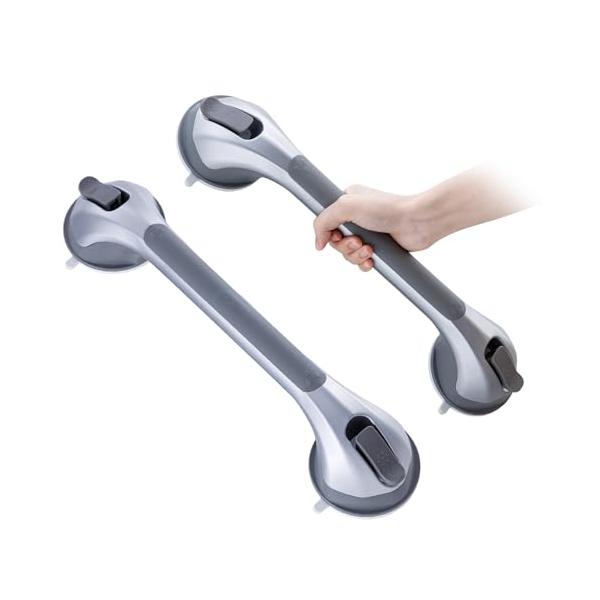 延長（銀*2）銀色/-/AW917-SILVER・Style:延長（銀*2）・浴槽手すり 取り付け簡単：浴槽手すりは吸盤式で、壁に穴を開けずに取り付けられます。穴あけ、接着剤、工事不要です。取り外したい場合は、ロックレバーの2つのラッチを解...