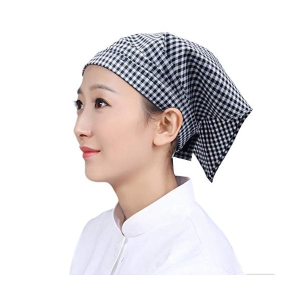 ビストロ黒*白チェック柄/Free Size/F・Color:黒*白チェック柄PackageQuantity:1・パッケージ個数:1・三角巾 男女子供兼用 サイズ：中心丈32〜43cm　頭囲54〜60cm 三角巾のサイズが簡単にサイズ調節出...