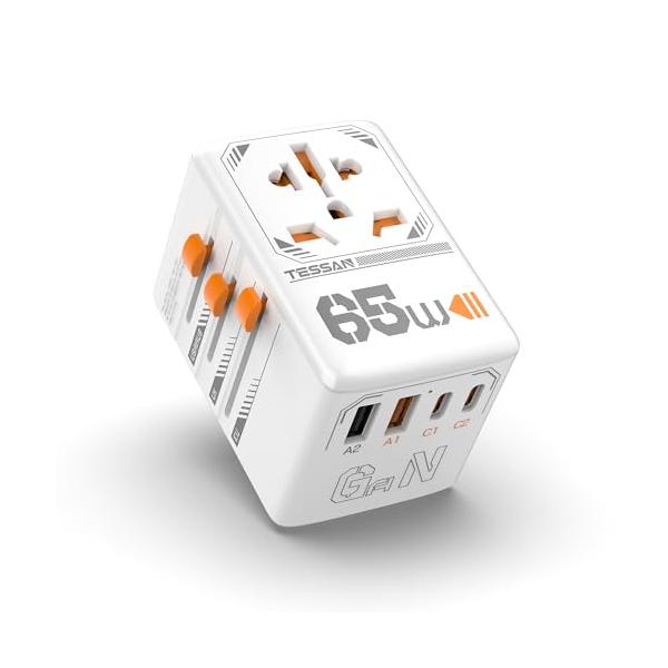 2USB-A+2USB-C(65W)-/-/TS-WTA03・Style:2USB-A+2USB-C(65W)・全世界対応！海外旅行に便利な変換プラグ韓国、イギリス、香港、オーストラリアなど200以上の国や地域で使えるコンセント変換プラグ。...