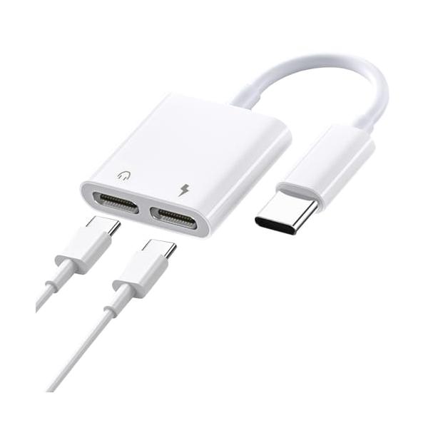 Type-C+Type-C/-/-・Color:Type-C+Type-C・?2in1タイプC変換ケーブルType-C 二股アダプター 充電しながら、音楽再生を楽しめます。プラグ&amp;プレイで、ドライバーやアプリケーションを導入する必要...