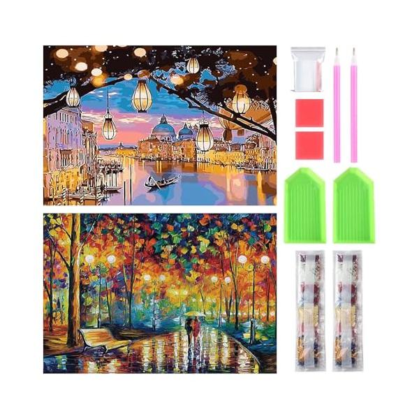 D/30×40cm/-・Color:D・??セット内容：ダイヤモンド絵画セット2セット（フレームを含まない）、ダイヤモンドセット+ダイヤモンド粘筆+プラスチックトレイ+油絵布+粘土糊各2点を含む、および分注袋数個。油絵布サイズ：約30×40...