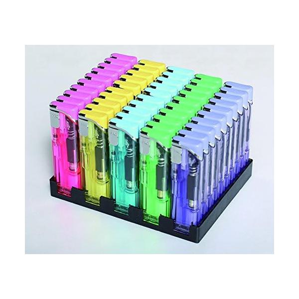 Multi_Color/-/-・パッケージ個数:50・5色セット（青・紫・ピンク・オレンジ・黄緑）・着火方式：スライド式