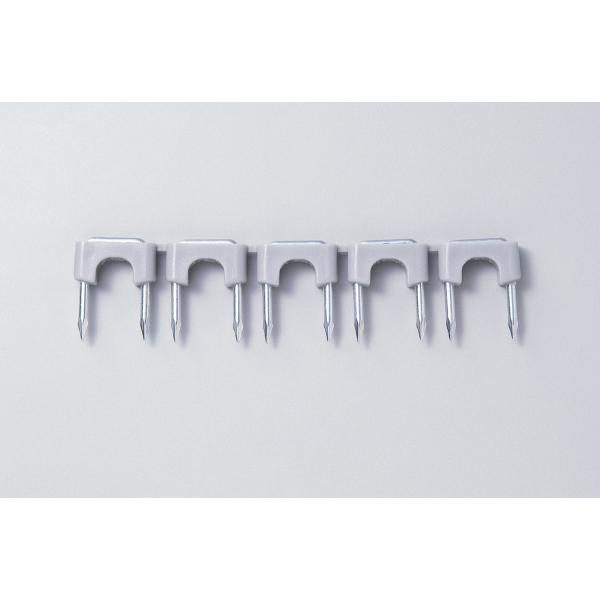 ■材質：　・釘部　鉄、三価クロメートメッキ　・クッション部　ポリエチレン■内寸：6.8mm■適合配線：通信線、アンテナ線　5C■入数：20