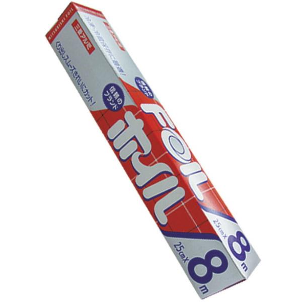 ●商品種別：25cm×8m●アルミニウムはく●『三菱ホイル 25cm*8m 1コ入 』 ◆取り出しがスムーズできれいにカットできます。 ◆分別不要の紙刃使用 内容量：1コ入販売者： 三菱アルミニウム