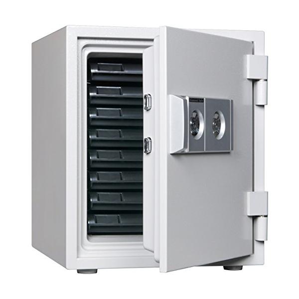 2ヶの鍵穴に左用、右用のキーを差し込み廻すだけ☆右側キーを解錠しておけば左用キー1本で開閉できる便利なシステム。スペック メーカー 日本金銭機械 型番号 DW52-8 ロック 2キータイプ 外寸法 W435×D493×H533 内寸法 W3...