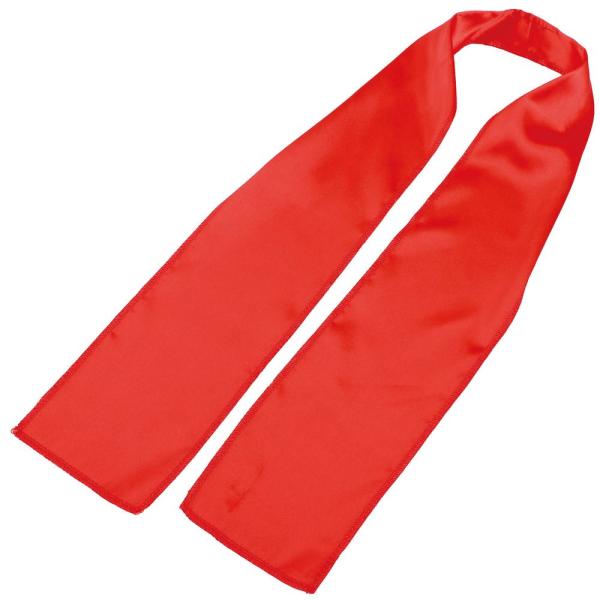 アレンジ無限大！光沢がきれいなサテンスカーフ！　　光沢のあるサテン生地が美しいスカーフです。上品なツヤ感と発色の良さが魅力で、首元に巻いてリボンやネクタイ風にしたり、髪に結んでヘアアレンジに使ったりと、アレンジは自由自在。衣装のワンポイント...