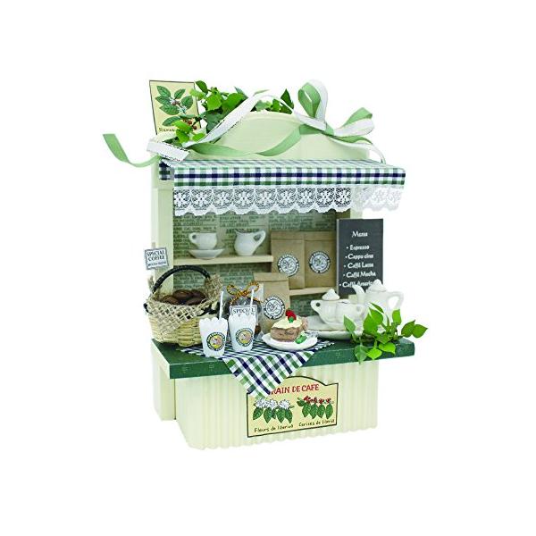 ●商品名ミニカウンターキット「カフェ」●サイズＷ130　Ｄ80　Ｈ190★★☆はじめての人でも簡単に作れます。食器●ケーキはミニチュアがはいっています。※コチラはパーツキットです。ものさし、カッターなどが必要です。ミニチュアキットはこちらの...