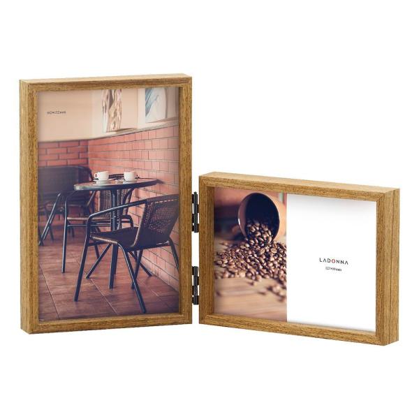 天然木シートを貼ってあるため、木の温かみが感じられる仕上がり。どんなインテリアにも調和するシンプルなフレームバー。<br><br>【サイズ(mm)】<br>●写真サイズ：L判、ポストカード判<br&...