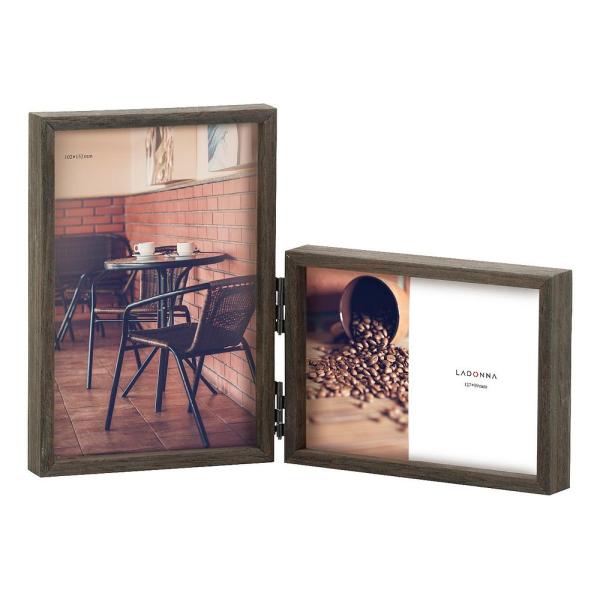 天然木シートを貼ってあるため、木の温かみが感じられる仕上がり。どんなインテリアにも調和するシンプルなフレームバー。<br><br>【サイズ(mm)】<br>●写真サイズ：L判、ポストカード判<br&...